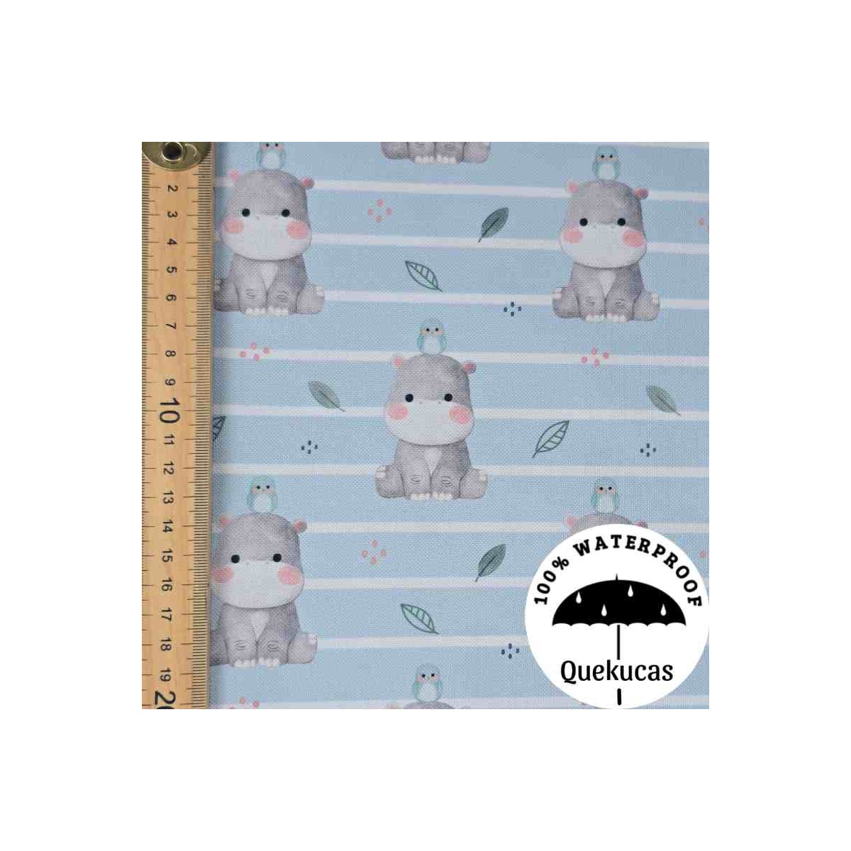 IMPERMEABLE CANVAS HIPPO AZUL