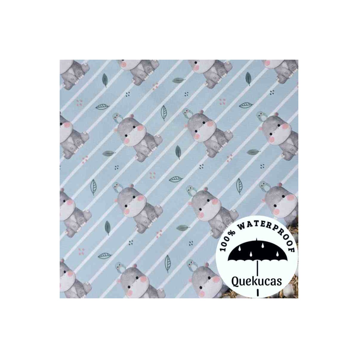IMPERMEABLE CANVAS HIPPO AZUL